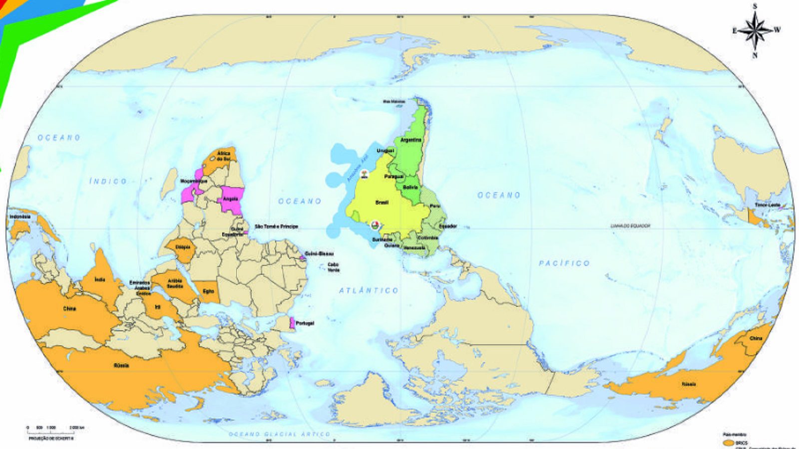 IBGE lança mapa-múndi com Brasil no centro. Entenda
