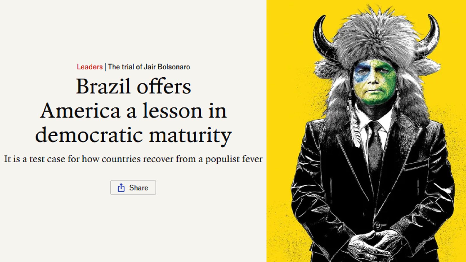 The Economist estampa Bolsonaro como golpista